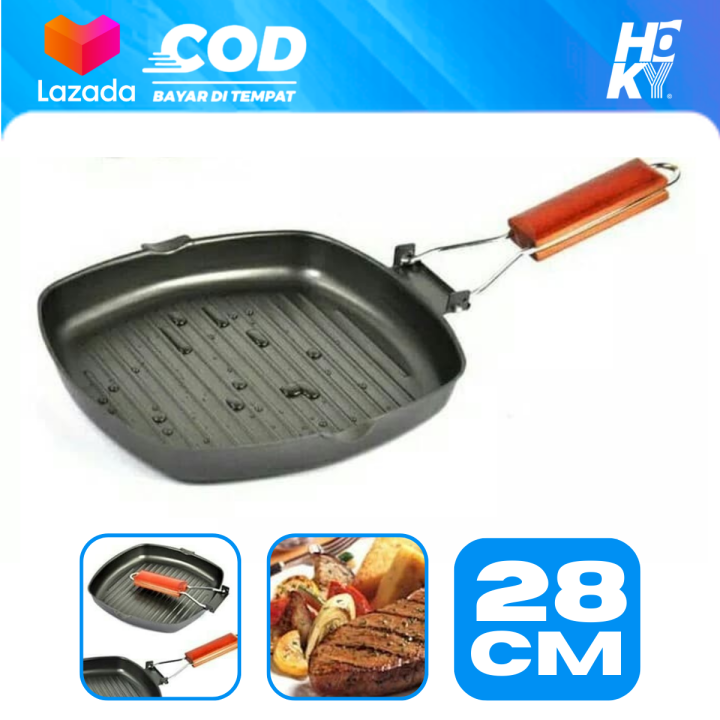 Square Grill Pan 28 Cm Super Pan Panggangan persegi Alumunium | Lazada Indonesia