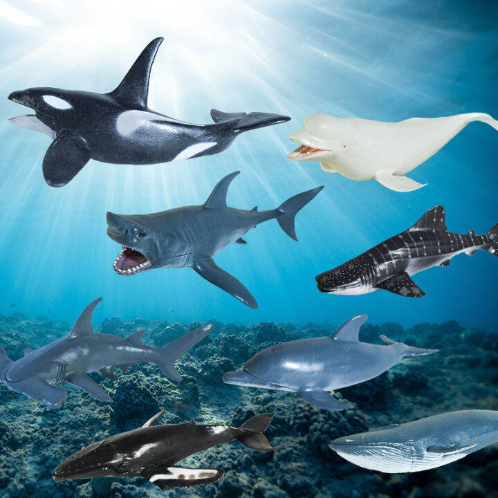 * Simulation Marine Life Model Big White Shark Undersea Children's ...