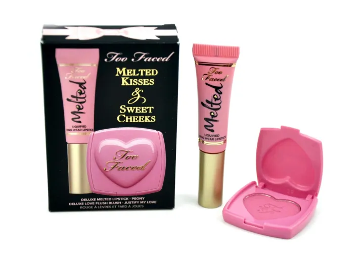 TOO FACED Travel Size Melted Kisses & Sweet Cheeks Set ~ PEONY ...