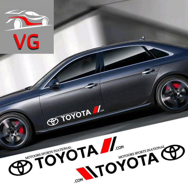 1 Pair Car Body Side Skirt Waterproof Vinyl Stickers For Toyota Camry ...