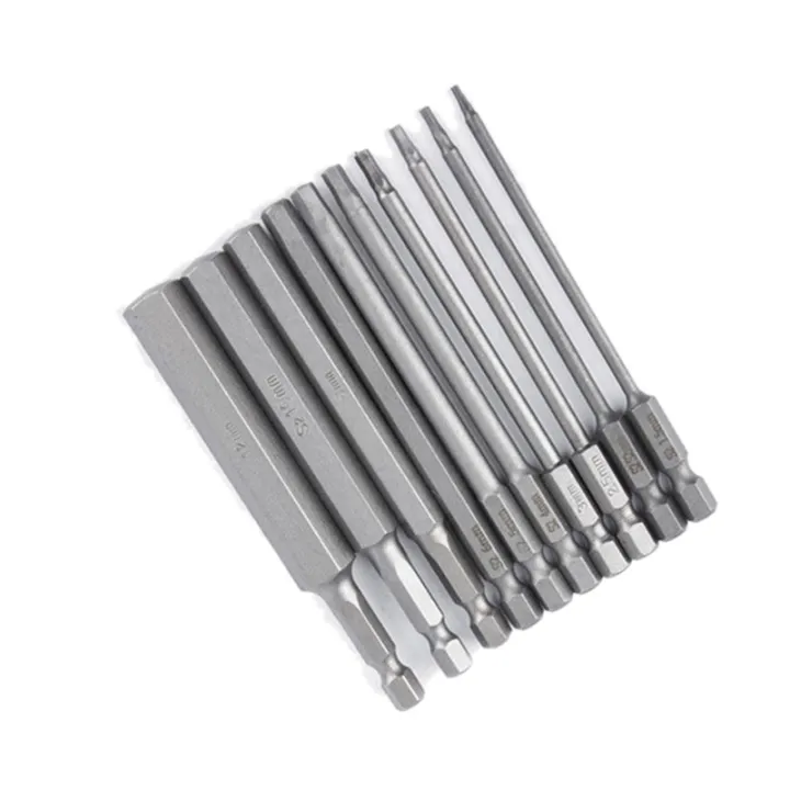 10Pcs Hex Head Hex Wrench Drill Bits Set 100mm Metric Hex Screwdriver ...
