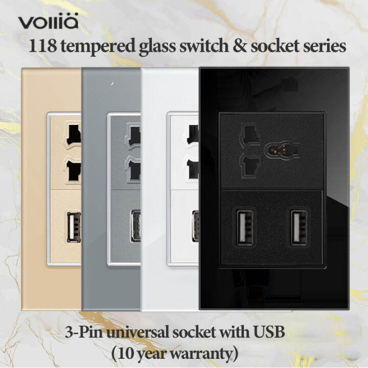 Vollia Outlet Socket for Wall Universal Electrical Socket Outlet with ...