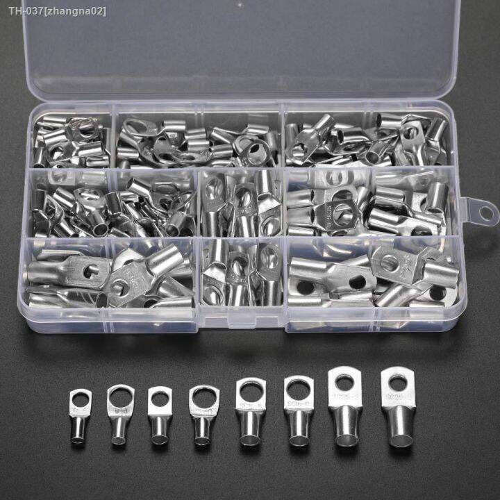 ♗☑ 100/60Pcs SC Bare Crimp Terminals lug Tinned Copper Lug Ring ...