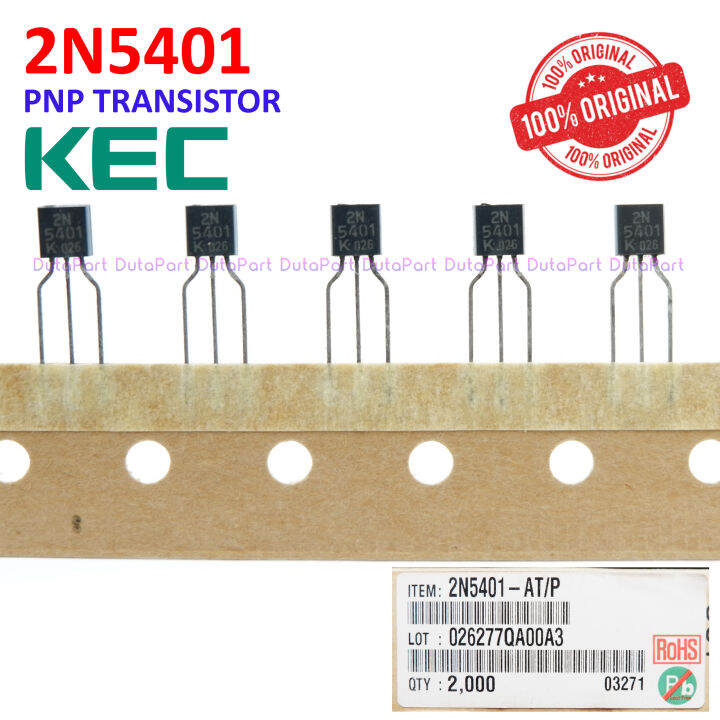 50 PCS 2N5401 ORIGINAL KEC KOREA PNP Transistor 2N 5401 TO-92 | Lazada ...