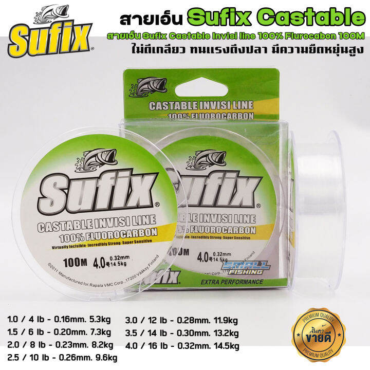 สายเอ็น sufix เอ็นตกปลา คุณภาพ สำหรับ ชิงหลิว/สปิ๋ว ความยาว 100 M | Lazada.co.th