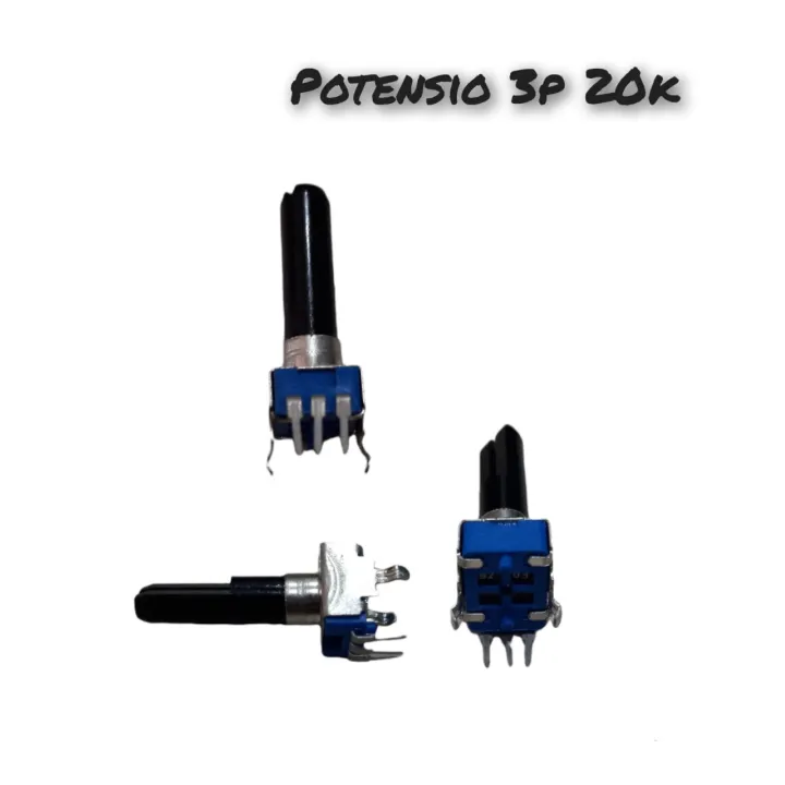 Potensio Putar 20k 3 pin Tekuk Segi Biru 3 kaki 20 k B2 03 | Lazada ...