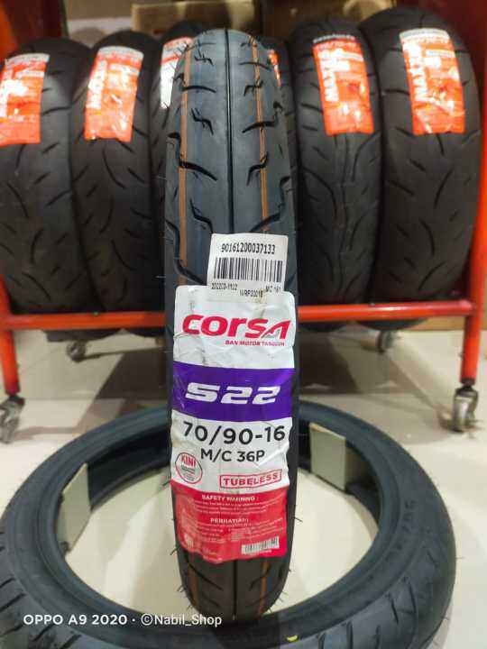 Ban motor ring 16 Corsa S22 70/90 ring 16 tubeles free pentil buat ...