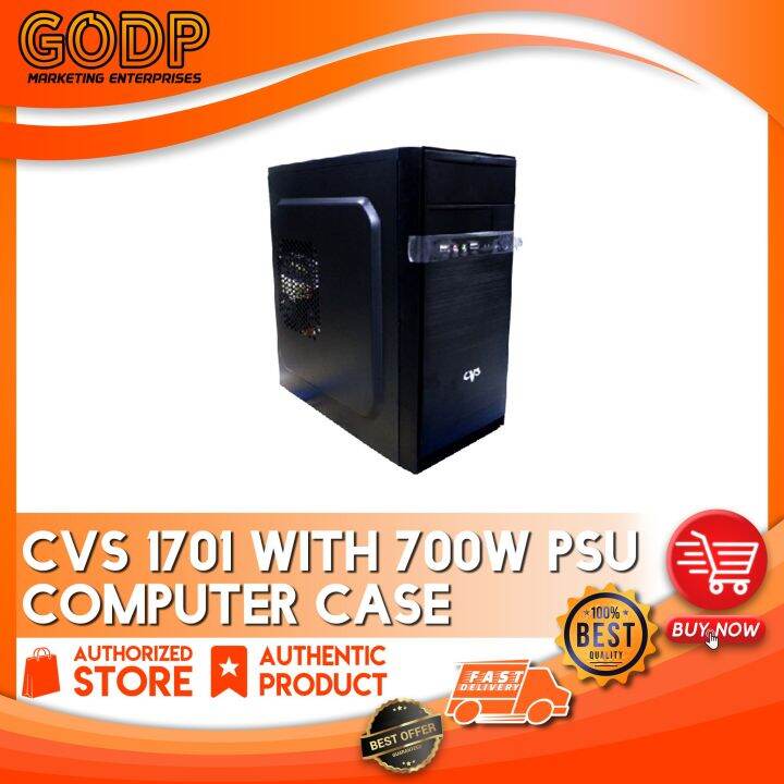 CVS 1701 Computer Case with 700W Small 80MM Fan PSU BLACK (M-ATX) Desktop Case PC Case Computer ...