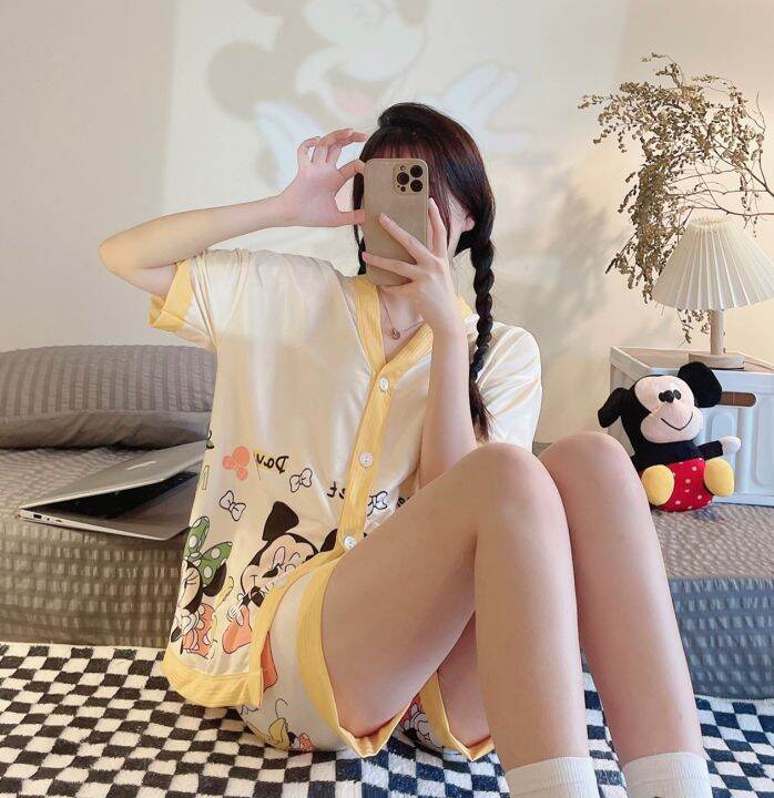 [ส่งเร็วพิเศษ!] BBboyy FMM🧸ชุดนอนสไตล์ญี่ปุ่น ผ้านิ่มใส่สบาย ชุดนอนน่ารักแขนสั้นขาสั้น ฟรีไซส์ ...