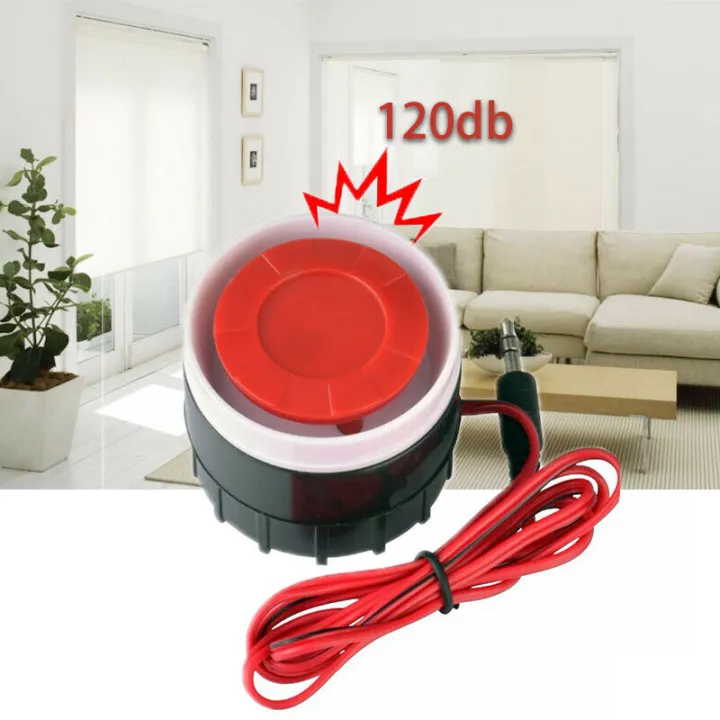 DC 12V 120dB Mini Loud Wired Horn Siren Sound Home Alarm System Indoor ...