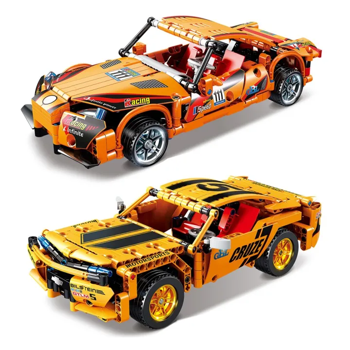 City Pull Back Vehicle Model Super Racing Car building blocks Racer ...