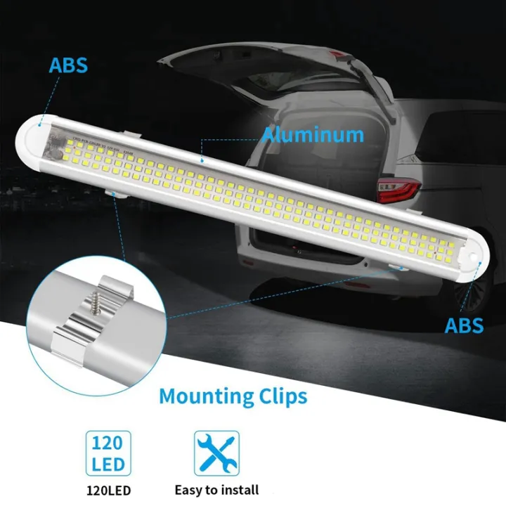12V 120 LED Car Light Bar Van Interior Light Kit RV Interior Ceiling ...