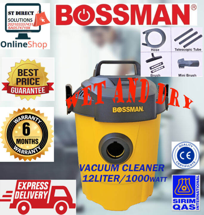 Bossman Premium Wet & Dry Vacuum Cleaner 12L / 1000watt model: BWD12L ...