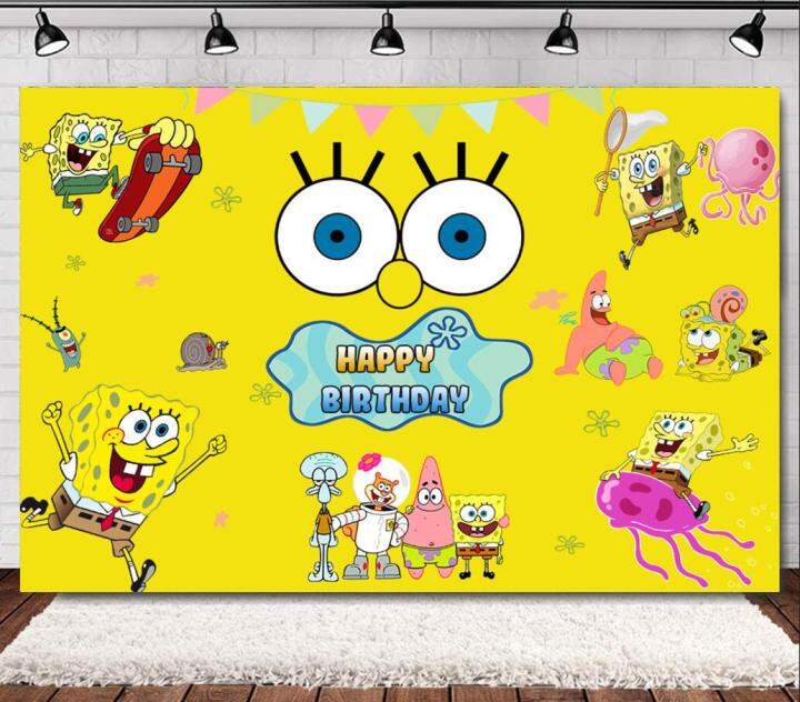 7x5ft SpongeBob Theme Photography Background for Children's Birthday ...