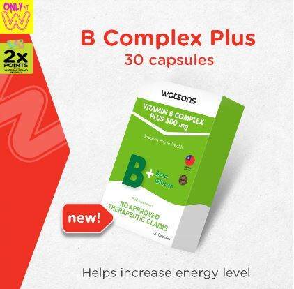 WATSONS Vitamin B Complex Plus 500mg per Capsule | Lazada PH
