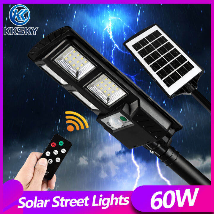 KKSKY NEW 60W Solar Lights All in one with Solar Panel Outdoor ...