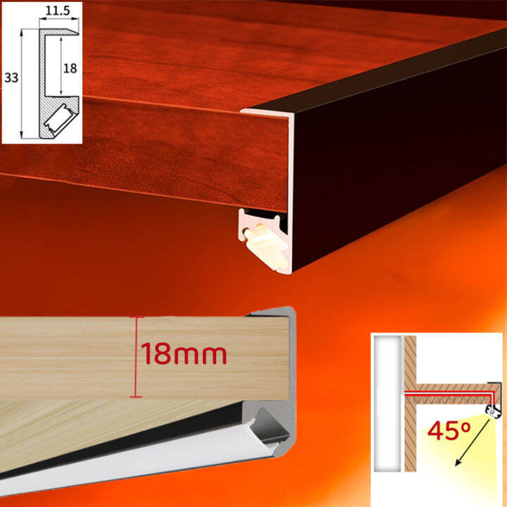 Embedded LED Cabinet Shelf Light Splint Layer Edge Aluminum Profile ...