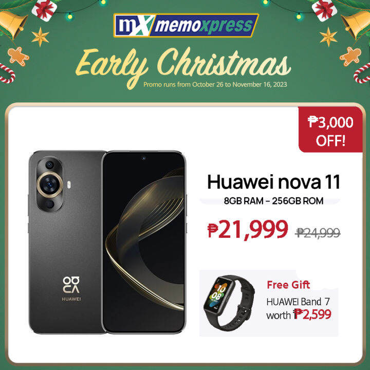 HUAWEI NOVA 11 256GB ROM + 8GB RAM with Free Huawei Band 7 - Memoxpress | Lazada PH