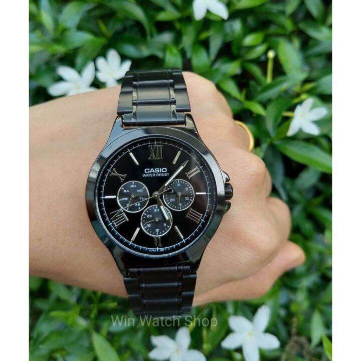 นาฬืกา Casio รุ่น MTP-V300B-1A นาฬิกาผู้ชาย สายสแตนเลสรมดำ รุ่นใหม่ล่าสุด ของแท้ 100% รับประกัน ...