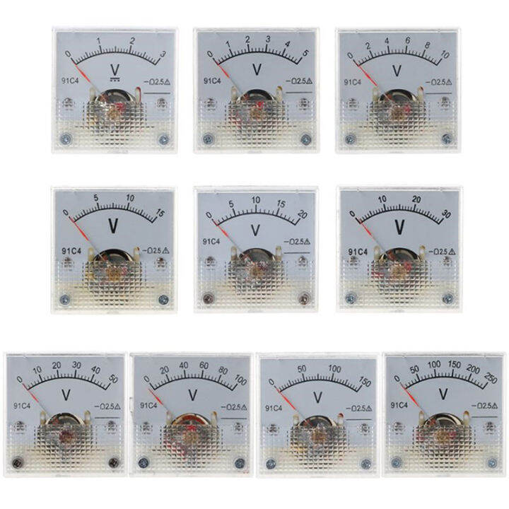 HITN 91C4 DC Voltmeter Analog Panel Voltage Meter Mechanical Pointer ...