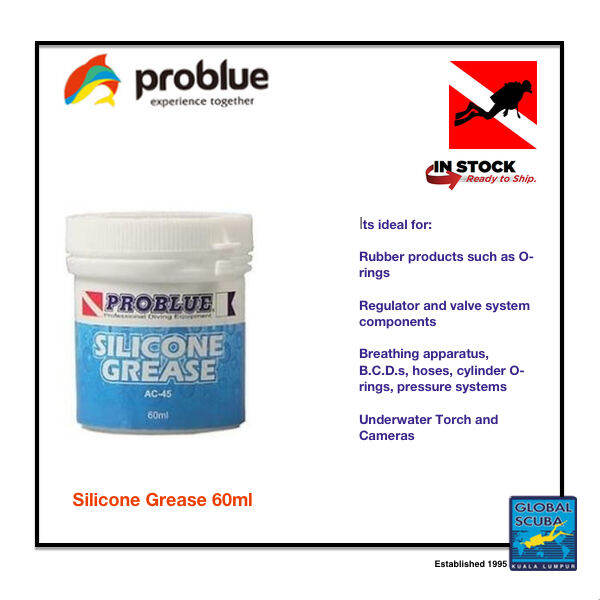 PROBLUE Silicone Grease 60ML for Scuba Diving UW Camera, Torchlight and Other Orings, For use on ...