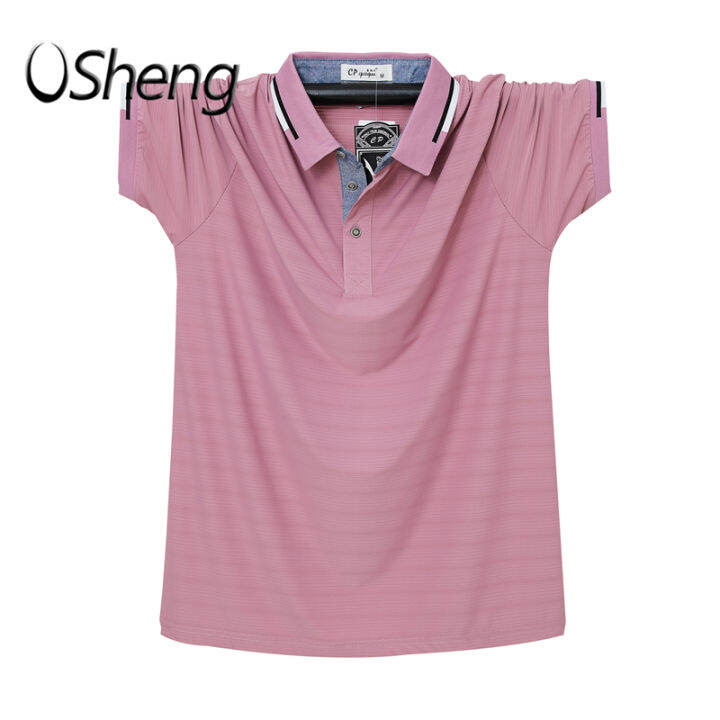Vsheng เสื้อยืดโปโลสำหรับผู้ชายเสื้อยืดแขนสั้นขนาดใหญ่สุดเท่สุดรู้สึก ...