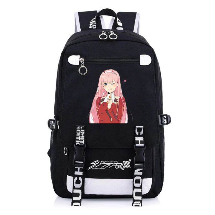 Uni Anime Cartoon DARLING in the FRANXX HIRO ZERO TWO Travel Rucksack ...