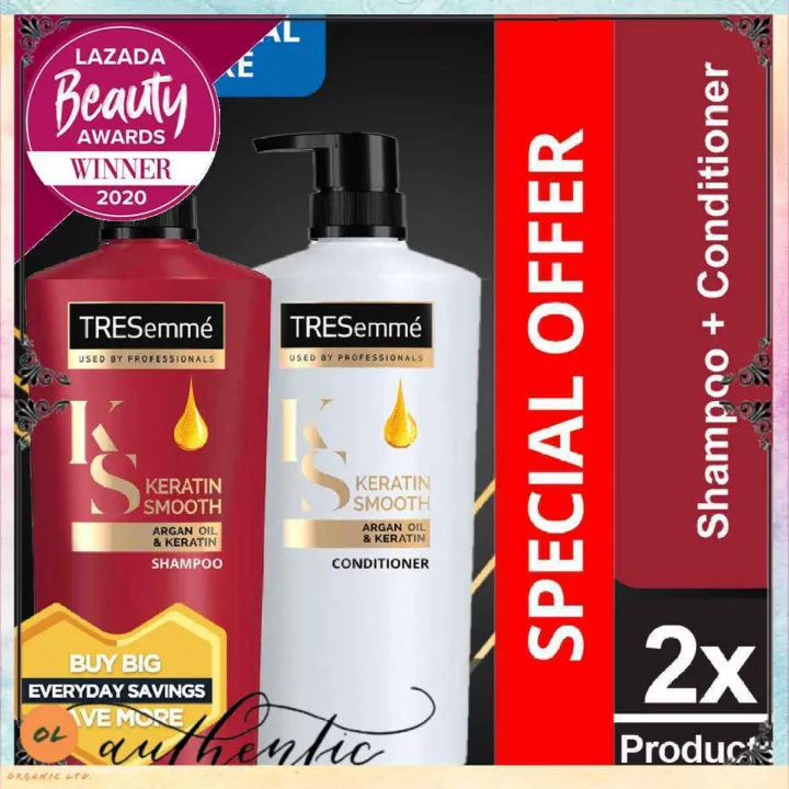 [set] Tresemme Shampoo And Hair Conditioner Keratin Smooth 600ml