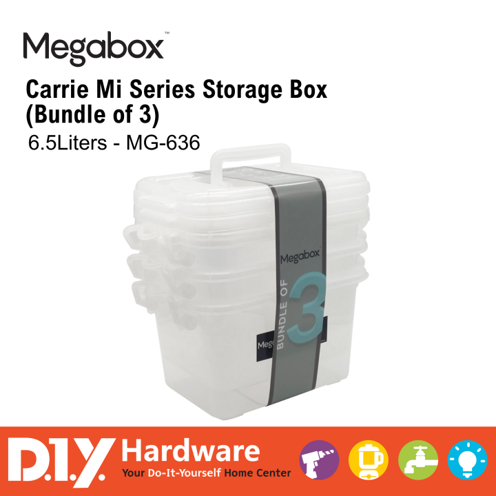 MEGABOX MG-636 Carrie Mi Series Storage box 6.5 Liters (Bundle of 3) | Lazada PH
