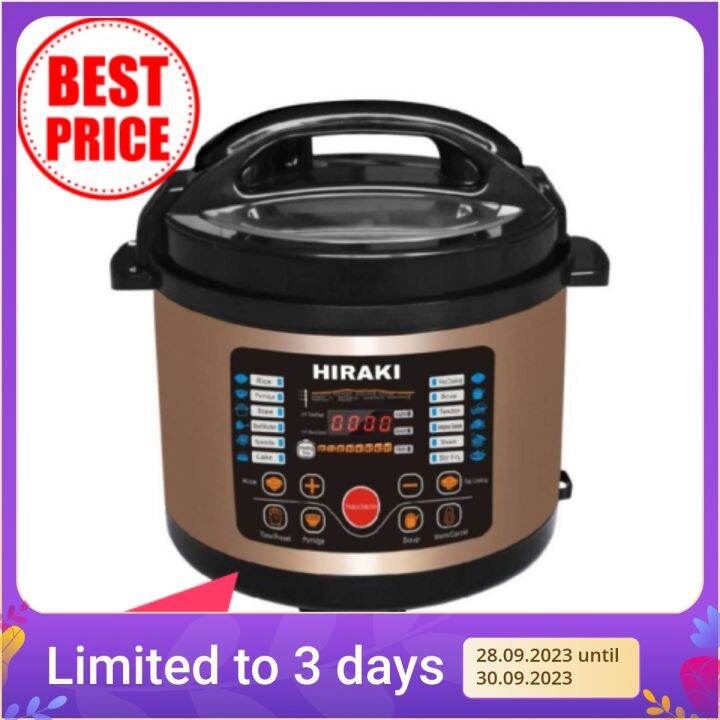 HIRAKI 6L Non-Stick Inner Pot Pressure Cooker, 7KG Weight, Periuk ...