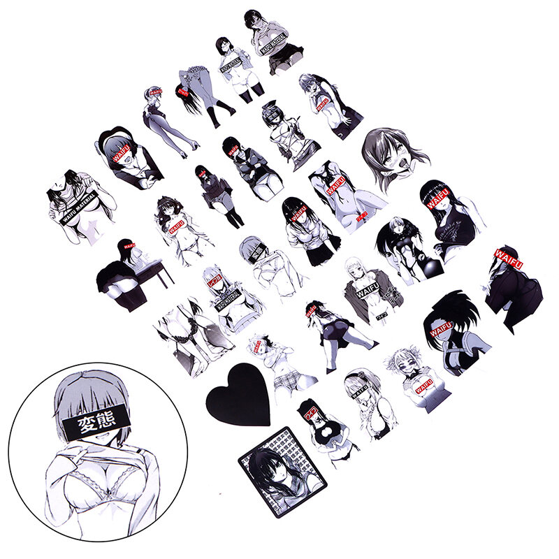 on all orders free shipping 30pcs Waifu Stickers Anime Pinup Girl ...