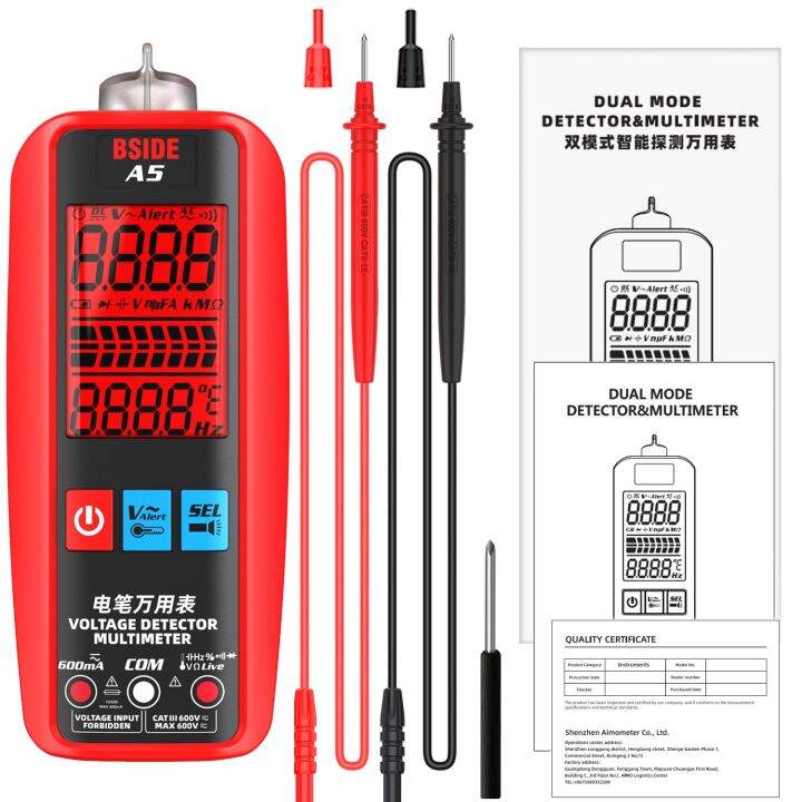 Digital Multimeter True RMS Smart Pen Multimetro DC AC Tester NCV Meter ...