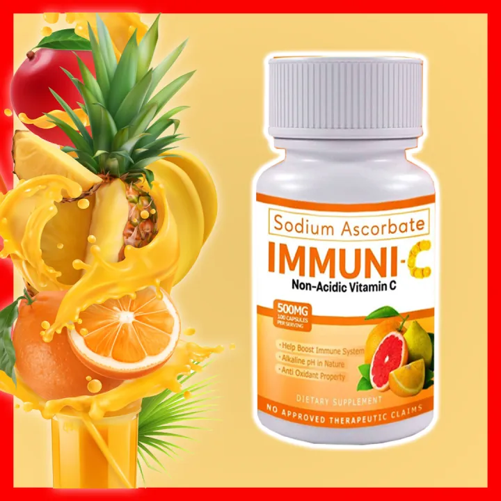 Immuni C VitaWell Vitamin C 500MG 100 Capsules FDA Approved 100% ...