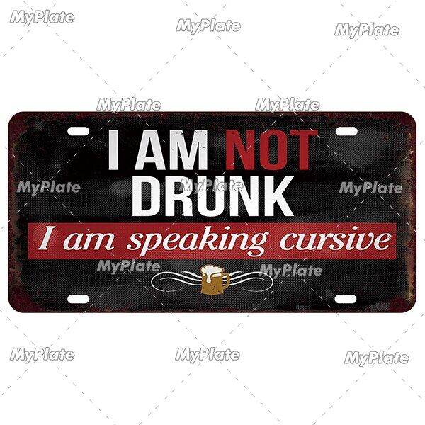 Drinking Beer Licenses Plate Garage Plaque Metal Tin Sign Decorative ...