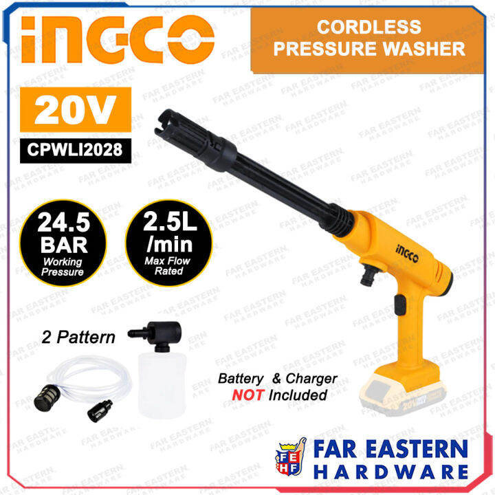INGCO Cordless Pressure Washer 20V Portable Water Sprayer INPTCL ...