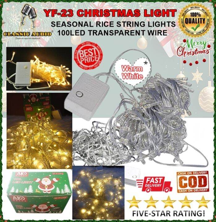 CLASSIC AUDIO YF-23 CHRISTMAS LIGHT SEASONAL RICE STRING LIGHTS 100LED ...