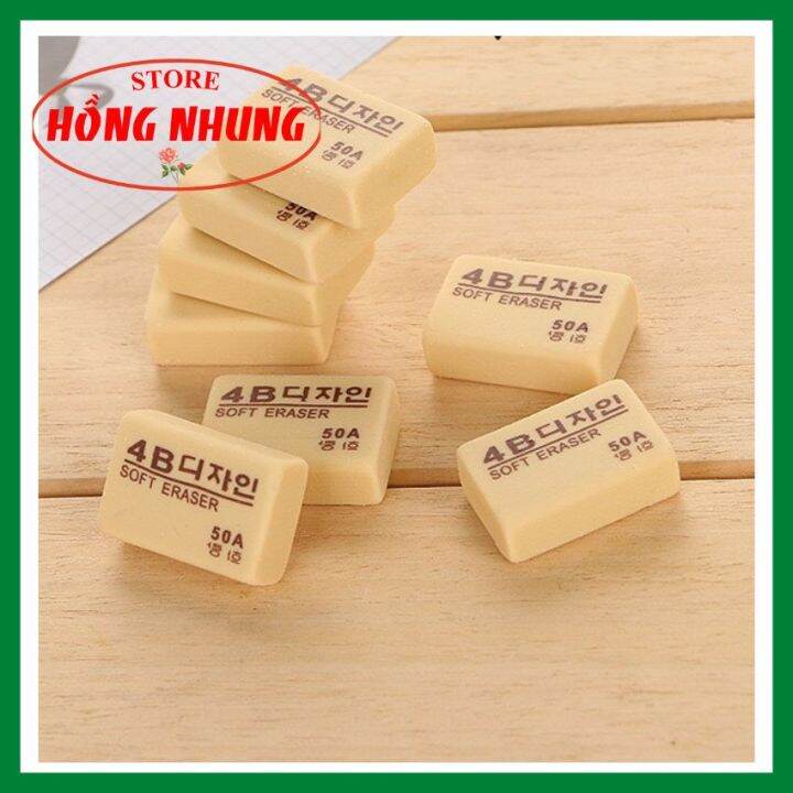 [ GÔM TẨY SIÊU HOT] 01 Cục Gôm Tẩy Chì Hàn Quốc 4B Màu Vàng, Tẩy Êm ...