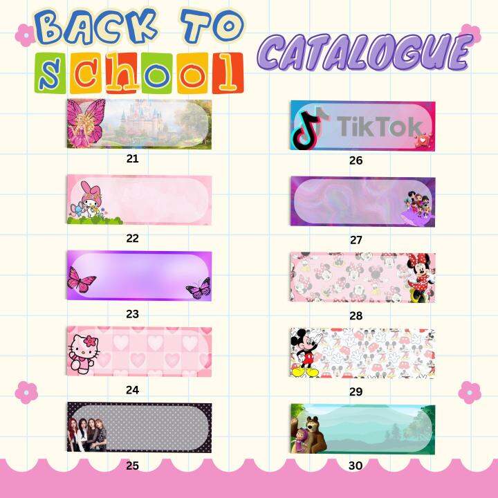 Personalized Laminated PVC Name Tag, Subject Sticker, Bag Tag and Label ...