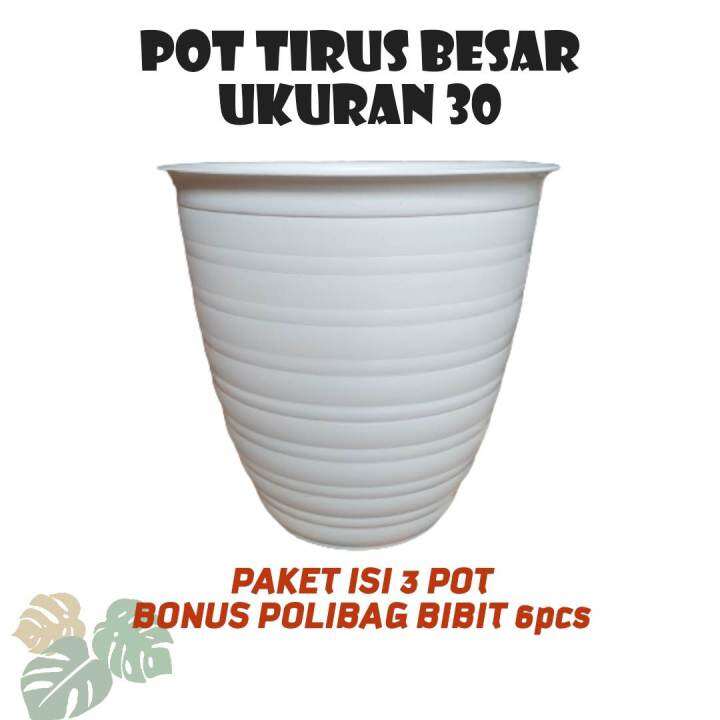 Pot tirus putih ukuran 30 cm / pot bunga besar jumbo | Lazada Indonesia