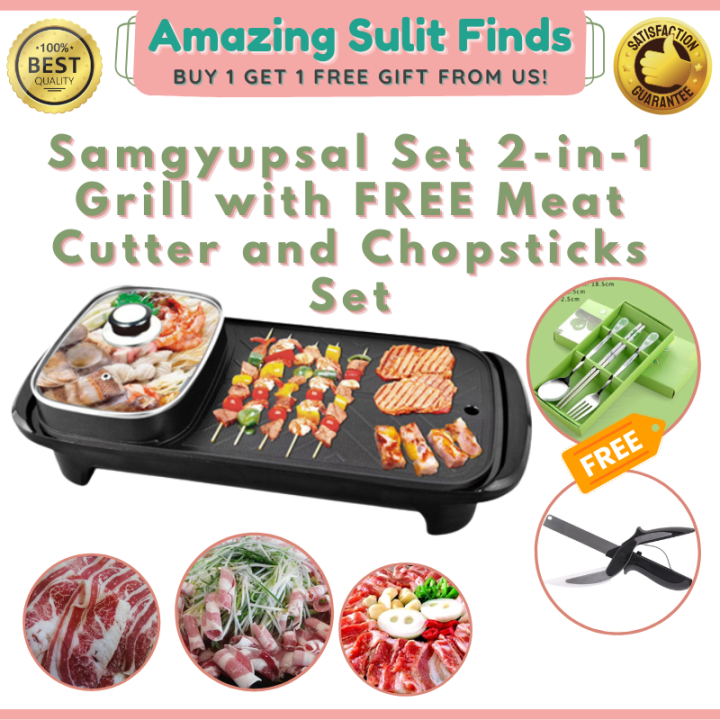 AMAZING. Samgyupsal Set 2-in-1 Grill with FREE Meat Cutter and ...