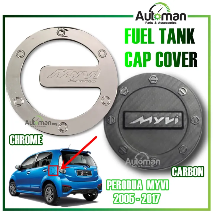 Perodua Myvi 2005 - 2017 Chrome Fuel Tank Cover Carbon Fuel Tank Cover ...