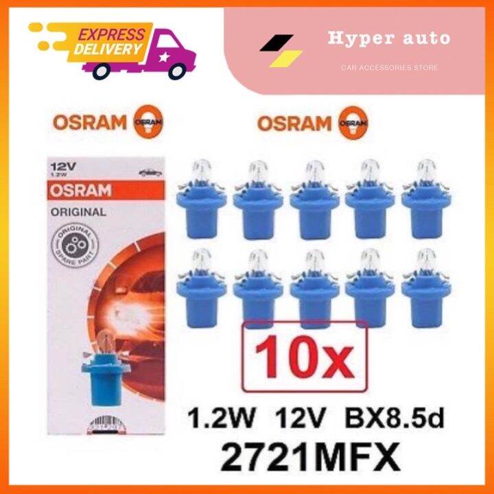 Osram 2721MFX T5 Blue Socket Dashboard Meter Panel PCB Bulb (10pcs) 12V ...