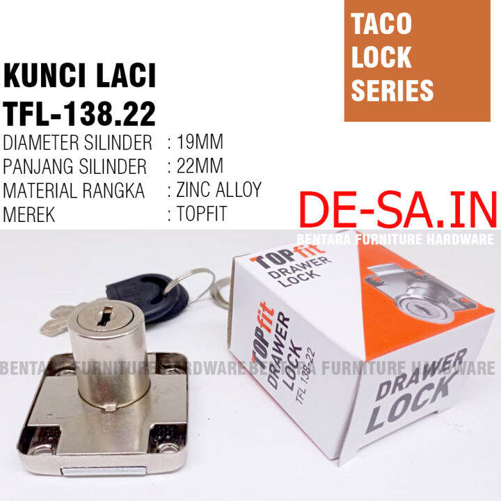 TopFit Kunci TFL-138 / 22MM - Lock Kunci Laci Kunci Drawer Lock Meja ...