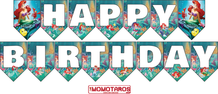 Banner happy birthday Little Mermaid Ariel set | Lazada Indonesia