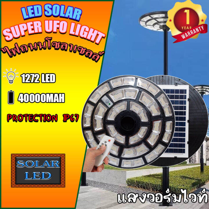 ใหม่ล่าสุด UFO-500000W 1272LED สว่าง 360 องศา กันน้ำ IP67 ใช้พลังงานแสงอาทิตย์100% รับประกัน1ปี ...