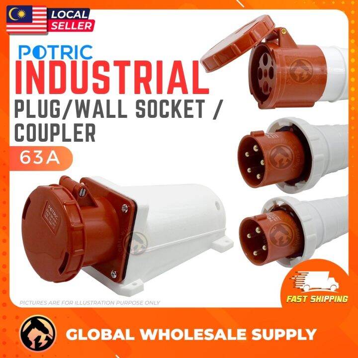 WHITE Industrial Plug Connector 4 Pin 5 Pin 63A IP67 Dust‑Proof ...