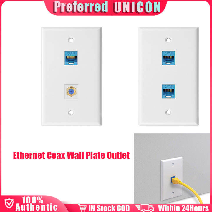 3Types Ethernet Network Wall Outlet Plate Socket with Cat6 Port Coax F ...
