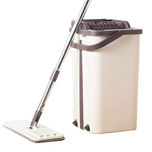 [Ready Stock] Self Wash Lazy Floor Mop 2in1 Squeeze Dry Flat Mops Magic Bucket with Map Cloth ...