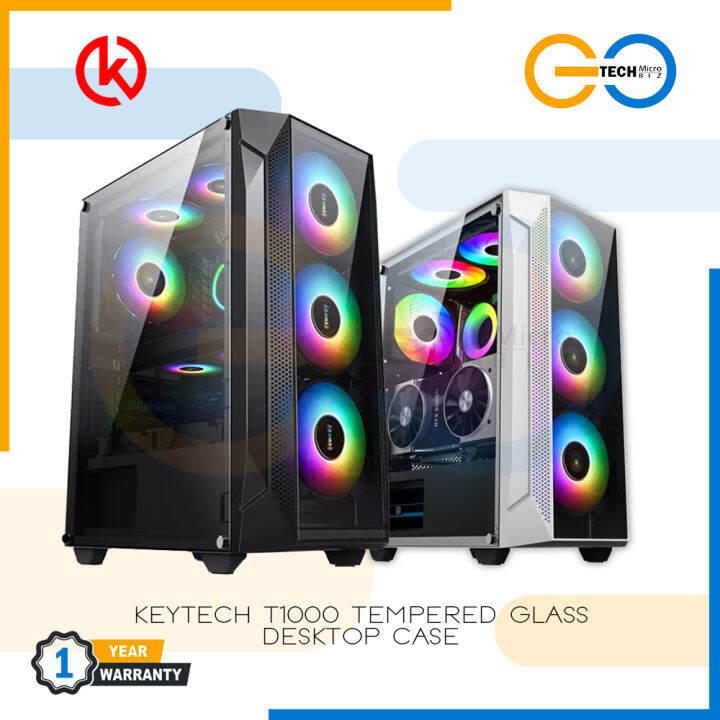 Keytech T1000 ATX Tempered Glass PC Gaming Case | Lazada PH