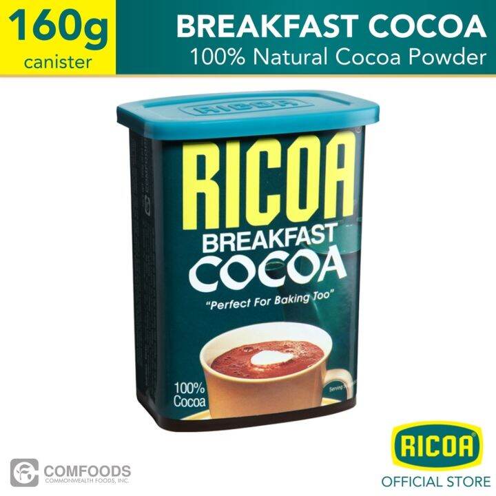 RICOA Breakfast Cocoa in Canister 160g - 100 Natural Powder | Lazada PH